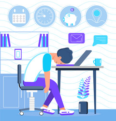 Burnout in professional life emotional collapse Vector Image