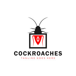 Cockroach exterminator inspiration logo Royalty Free Vector