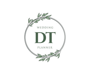 Dt initials letter wedding monogram logos Vector Image