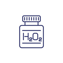 Hydrogen peroxide h2o2 line icon on white Vector Image