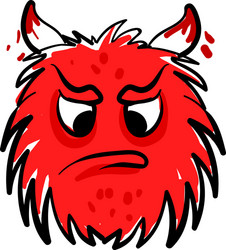 Sad red monster on a white background Royalty Free Vector