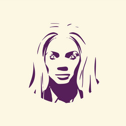 Silhouette of a female head face front view Vector Image