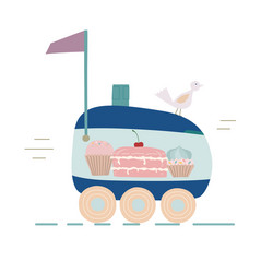 Cartoon self driving smart delivery robot Vector Image