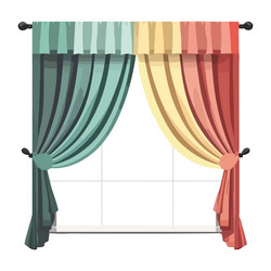 Elegant velvet curtains in window Royalty Free Vector Image