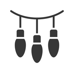 Led light bulb merry christmas related icon set Vector Image