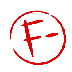 Grade result f minus isolated on white background Vector Image