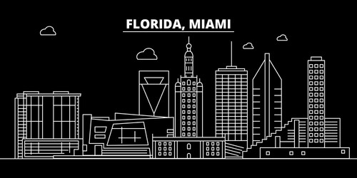 Miami City Outline Map Vector Images (77)