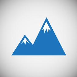 Mountain icon blue on white background for graphic