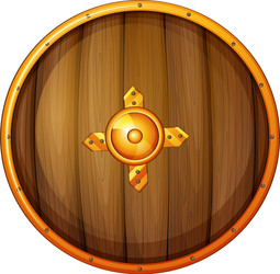 Wooden shield Royalty Free Vector Image - VectorStock