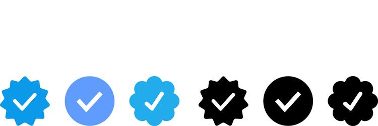 Verified tick badge icon set isolated Royalty Free Vector