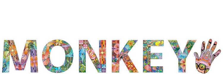 Word monkey entangle object Royalty Free Vector Image