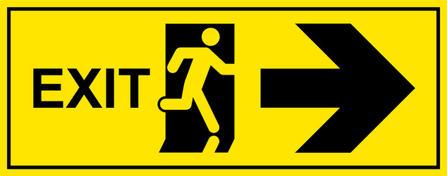 Emergency exit sign man running out fire Vector Image