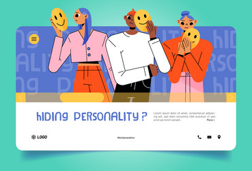 Hiding personality landing people disguise faces Vector Image