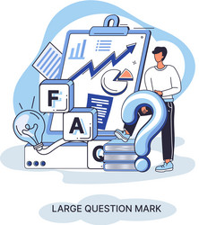 Ladge question mark problem and solution concept Vector Image