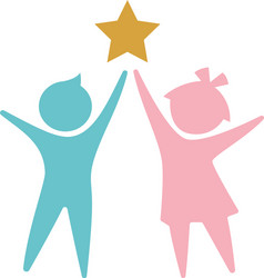 Children dream success icon design template Vector Image