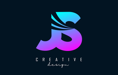 Js j s letter logo with creative shadow cut design
