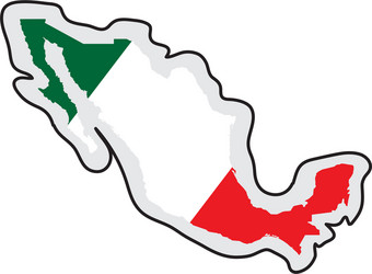 Flag and map of mexico Royalty Free Vector Image
