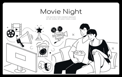 Movie Night Banner Vector Images (over 3,000)