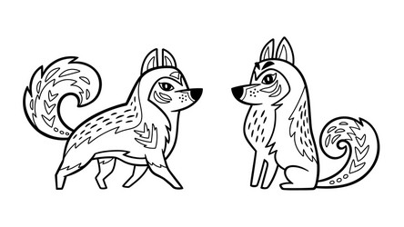 Husky Outline Vector Images (over 900)