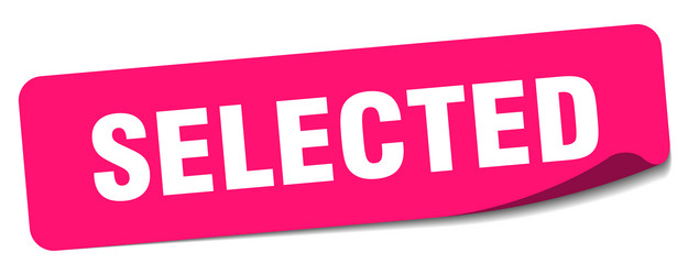 Selected sticker selected label Royalty Free Vector Image