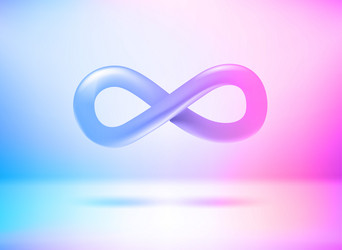 Infinity sign from glowing red neon line Vector Image