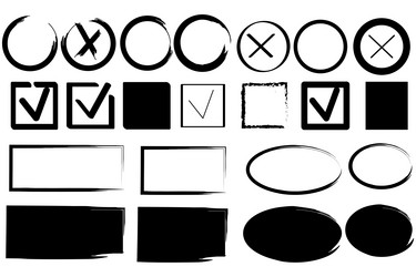 Mark symbol cross icon sketch with cross check Vector Image