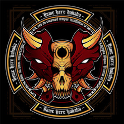 Oni mask emblem logo Royalty Free Vector Image