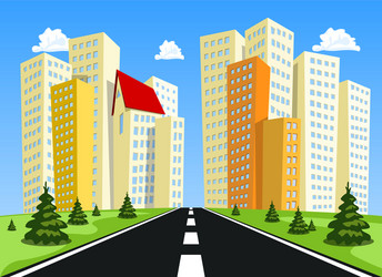 Retro comics city street scene Royalty Free Vector Image