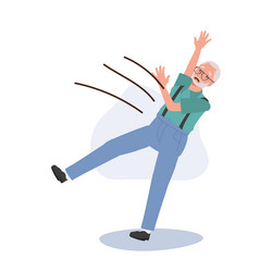 Elderly man stumbling a senior grandfather slips Vector Image