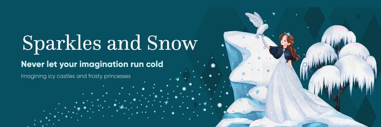 Facebook ads template with prince winter fantasy Vector Image