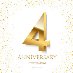 4th golden anniversary logo Royalty Free Vector Image