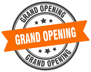 Grand opening stamp label Royalty Free Vector Image
