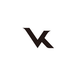 Letter vk overlapping line geometric colorful logo