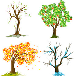 Change of seasons from summer to autumn Royalty Free Vector