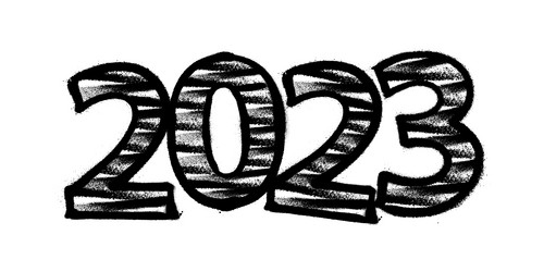 Lettering 2023 in graffiti style Royalty Free Vector Image