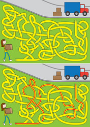 Carrying boxes maze Royalty Free Vector Image - VectorStock