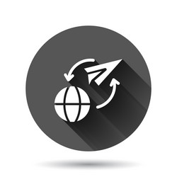 Airplane flight route icon in transparent style Vector Image