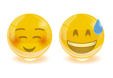 Group of smiley emoticons emoji Royalty Free Vector Image