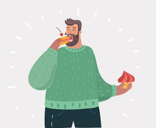 Cartoon Man Eating Cake Vector Images (over 770)