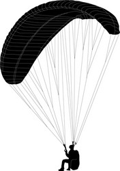 Powered paraglider silhouette Royalty Free Vector Image