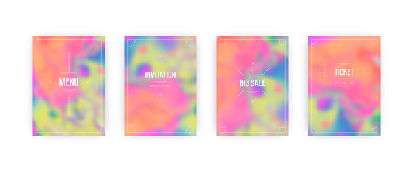 Gradient fluid poster set cool brochure Royalty Free Vector