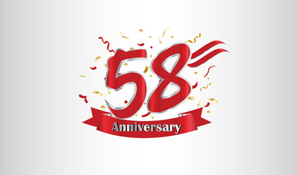 Anniversary celebration background with 58th Vector Image