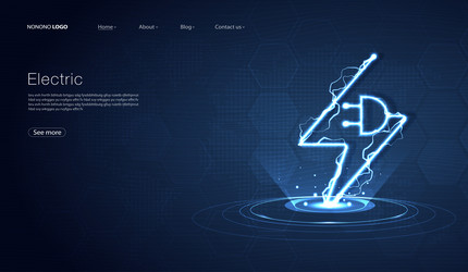 Electric power symbol lightning bolt sign Vector Image