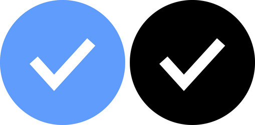 Verified tick badge icon set isolated Royalty Free Vector