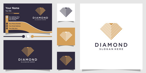 Diamond logo design with creative line concept Vector Image
