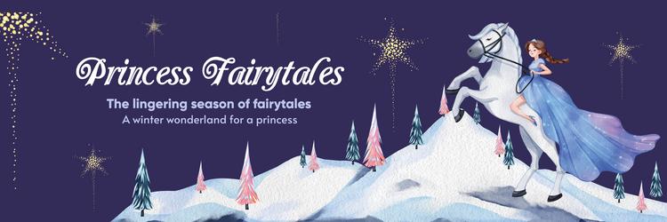 Facebook ads template with prince winter fantasy Vector Image