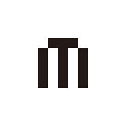 Letter t and m square combination geometric Vector Image
