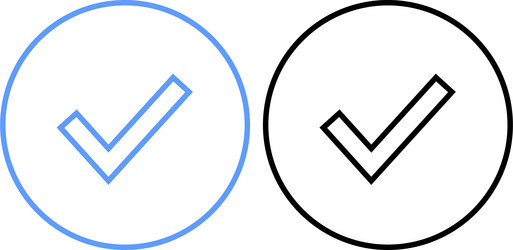 Verified tick badge icon set isolated Royalty Free Vector