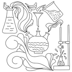 Coloring page on topic science Royalty Free Vector Image