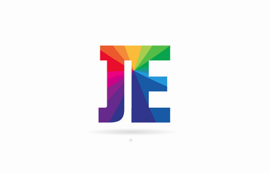 Rainbow colored alphabet combination letter ja j Vector Image
